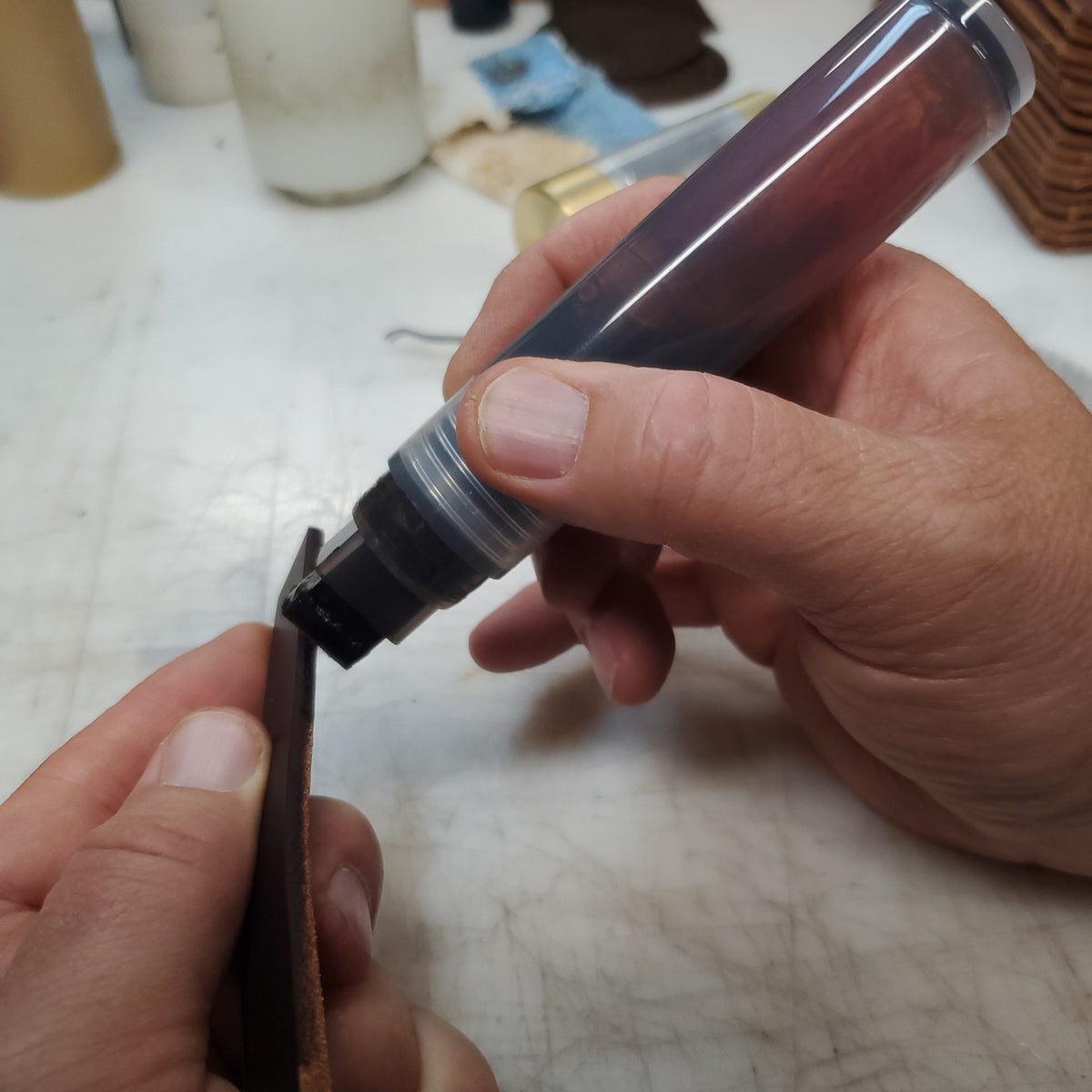 Refillable Leather Stain Pen -Small – Lazy 3 Leather Company