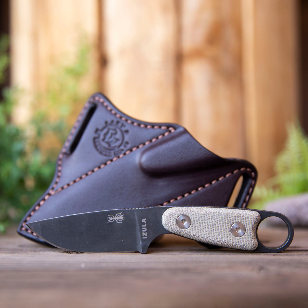 Left Handed Esee Izula with 55 Scout Carry Sheath – Lazy 3 Leather Company