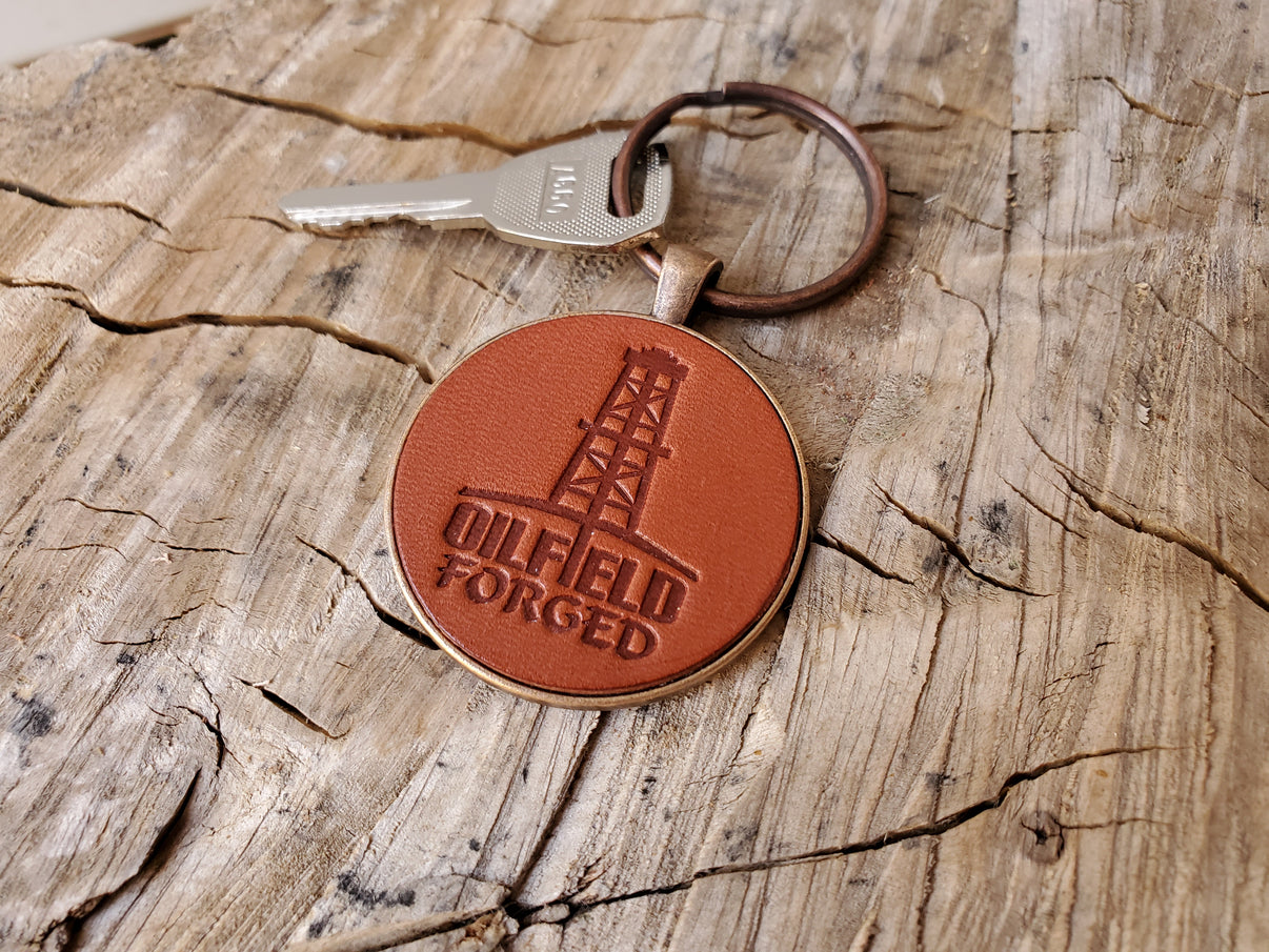 Oilfield Forged Leather Keychain – Lazy 3 Leather Company